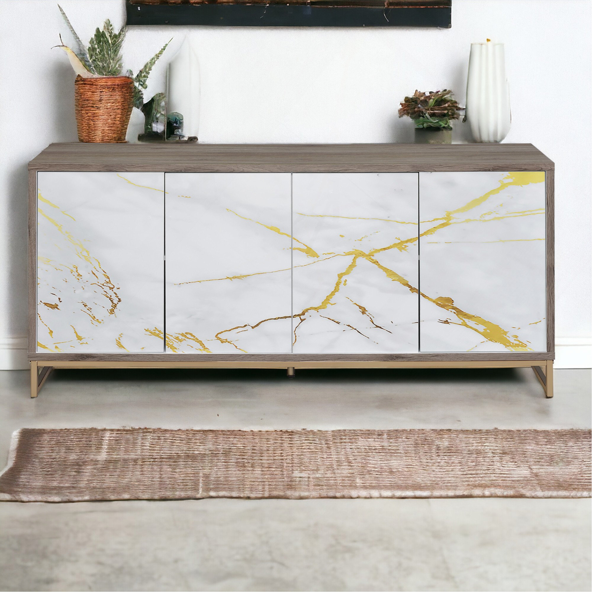 Latitude Run® Versatile Console Cabinet With Stylish Finish And Ample ...