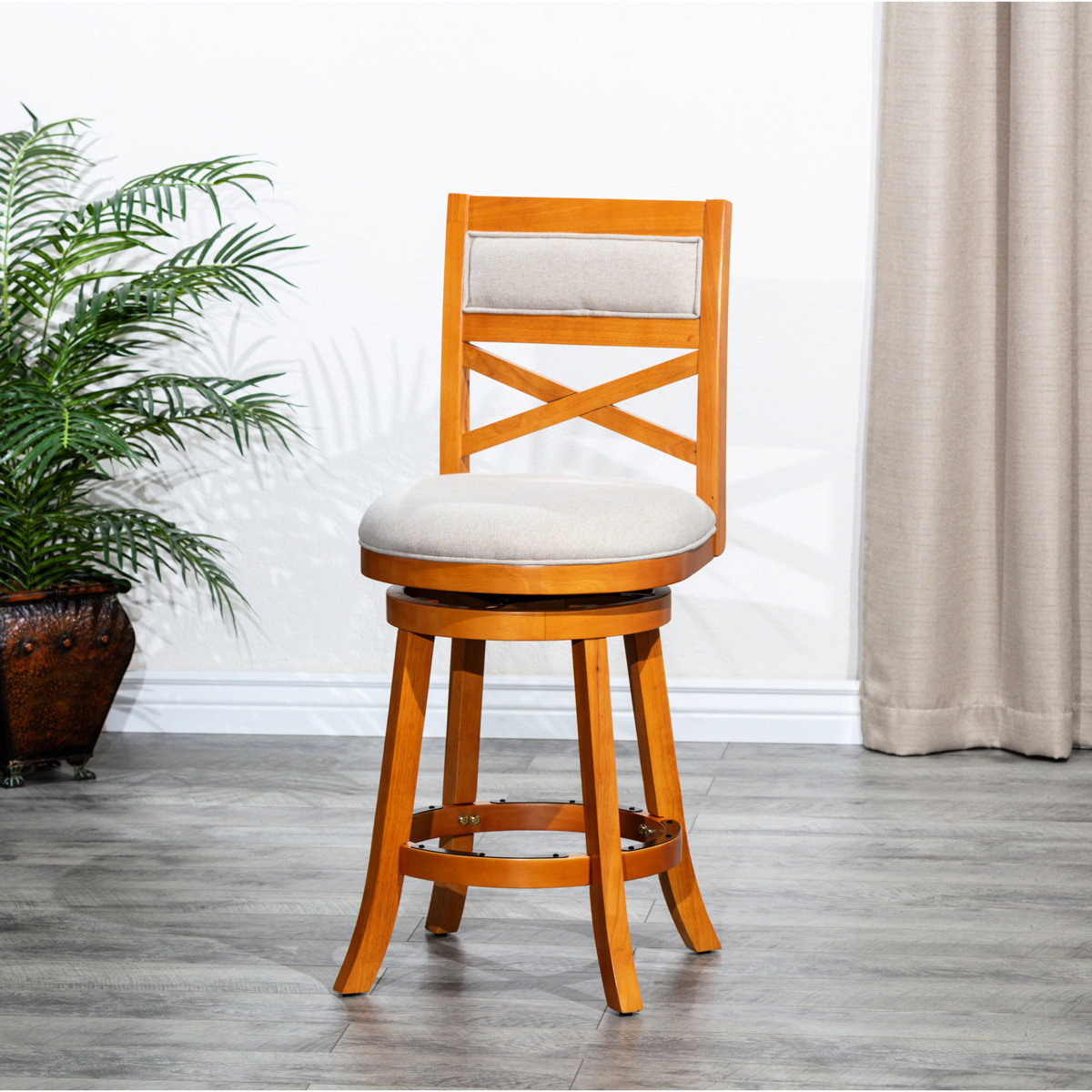 Lark Manor 24" Counter Height Stool With Natural Wood Appearance And ...