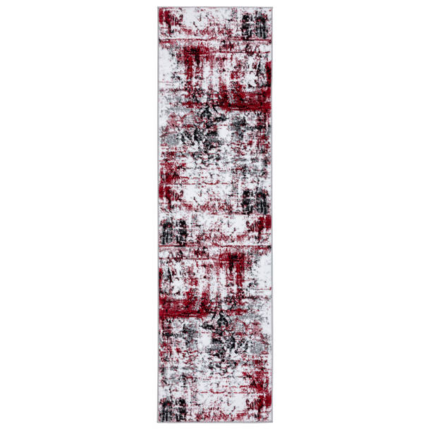 17 Stories Hellie Performance Red/Gray Rug & Reviews | Wayfair
