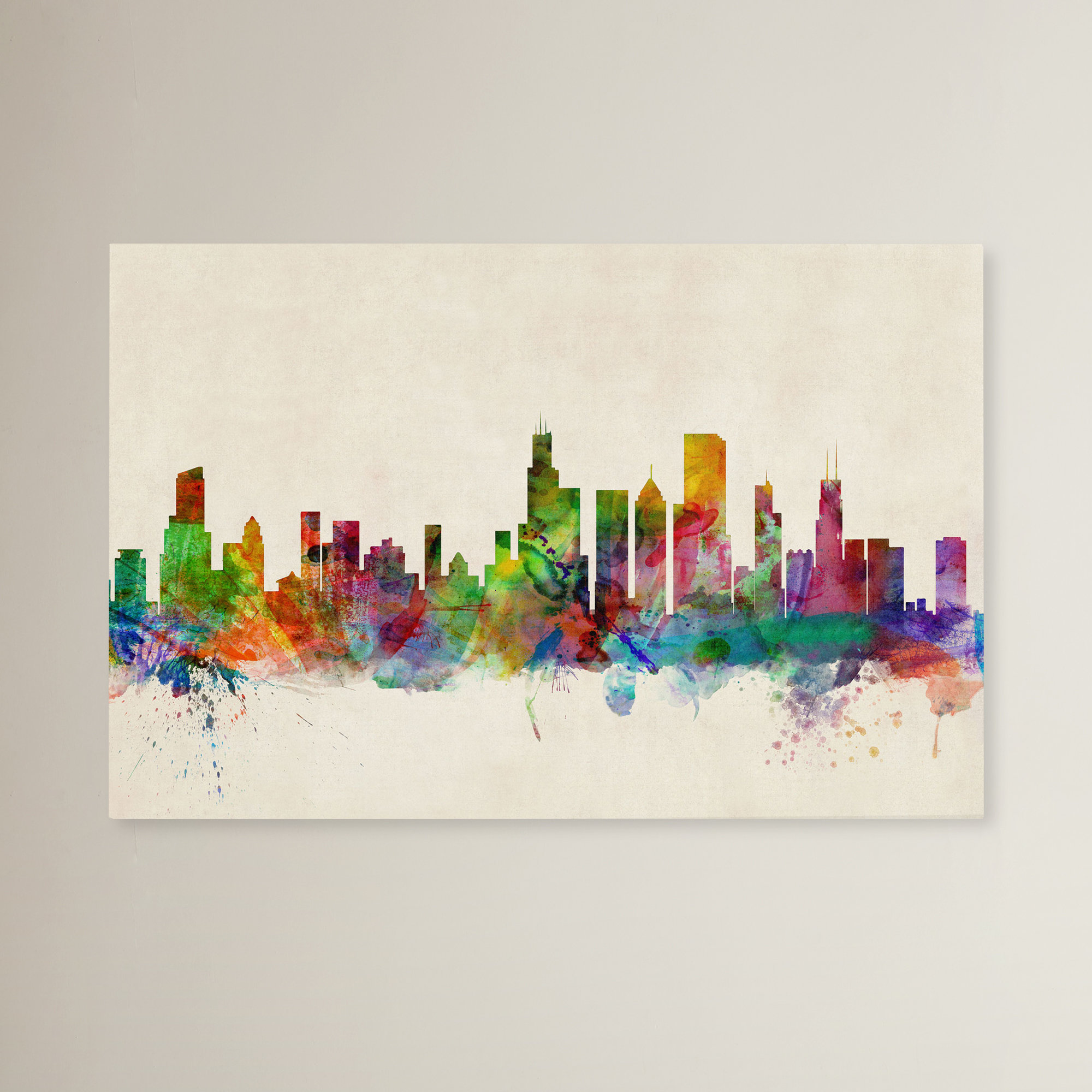 Ebern Designs Chicago, Illinois Painting Print on Wrapped Canvas ...