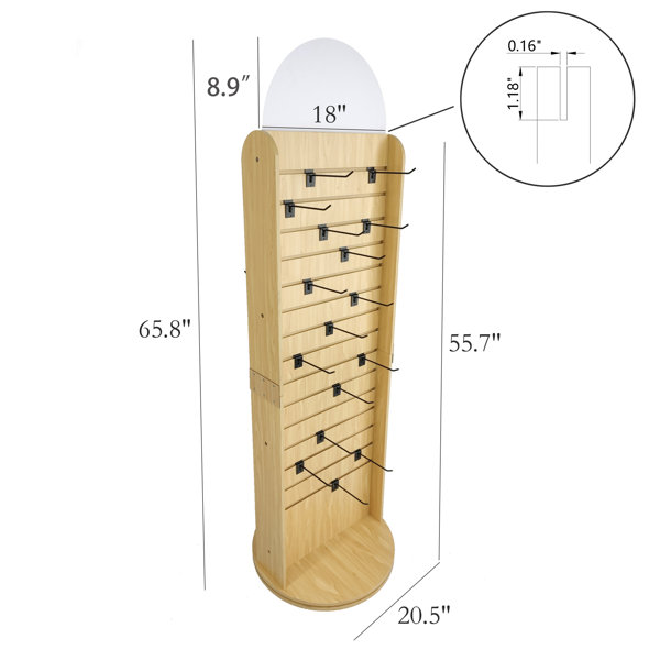 FixtureDisplays Double Sided Slatwall Rotating Display Wood Floor ...