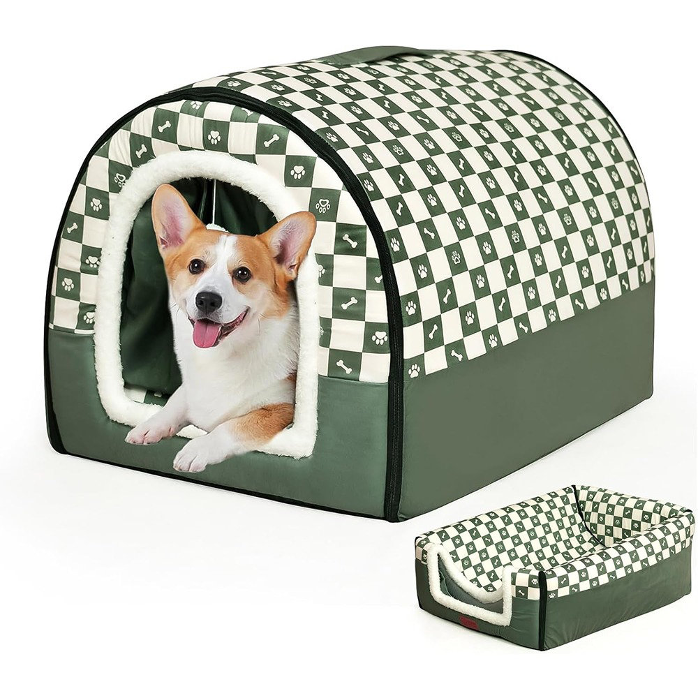 Tucker Murphy Pet™ Dog House Indoor, Cozy Dog Cave Bed With Door Curtain, Cushion M... | Wayfair