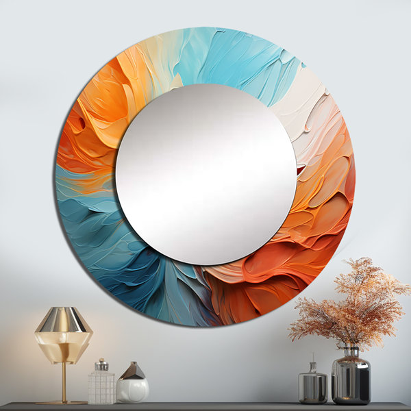 Design Art Teal Orange Bold Abstract Flow Collage I - Abstract Collages ...