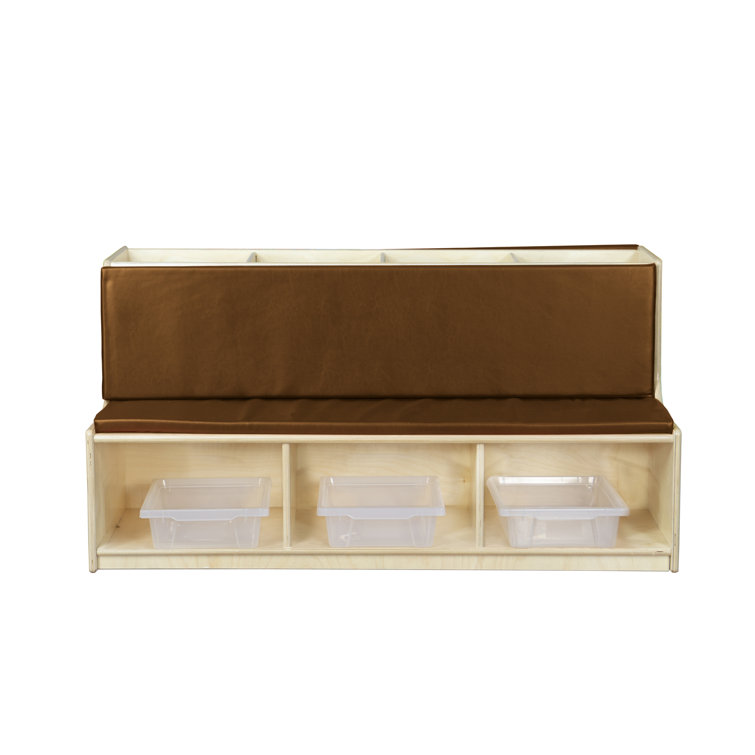 Wood Designs Read-A-Round Double-Sided Brown Reading Bench with Trays ...