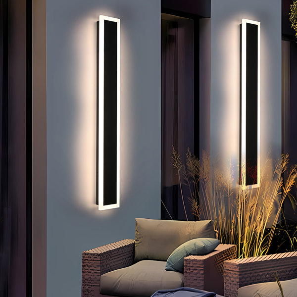 Ivy Bronx 2 Pack 40In Outdoor Wall Light LED Long Wall Sconce Ip65 ...