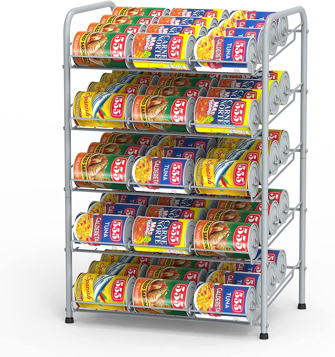 Prep & Savour 5-Layer Metal Storage Can Dispenser Canning Rack Holds 60 ...