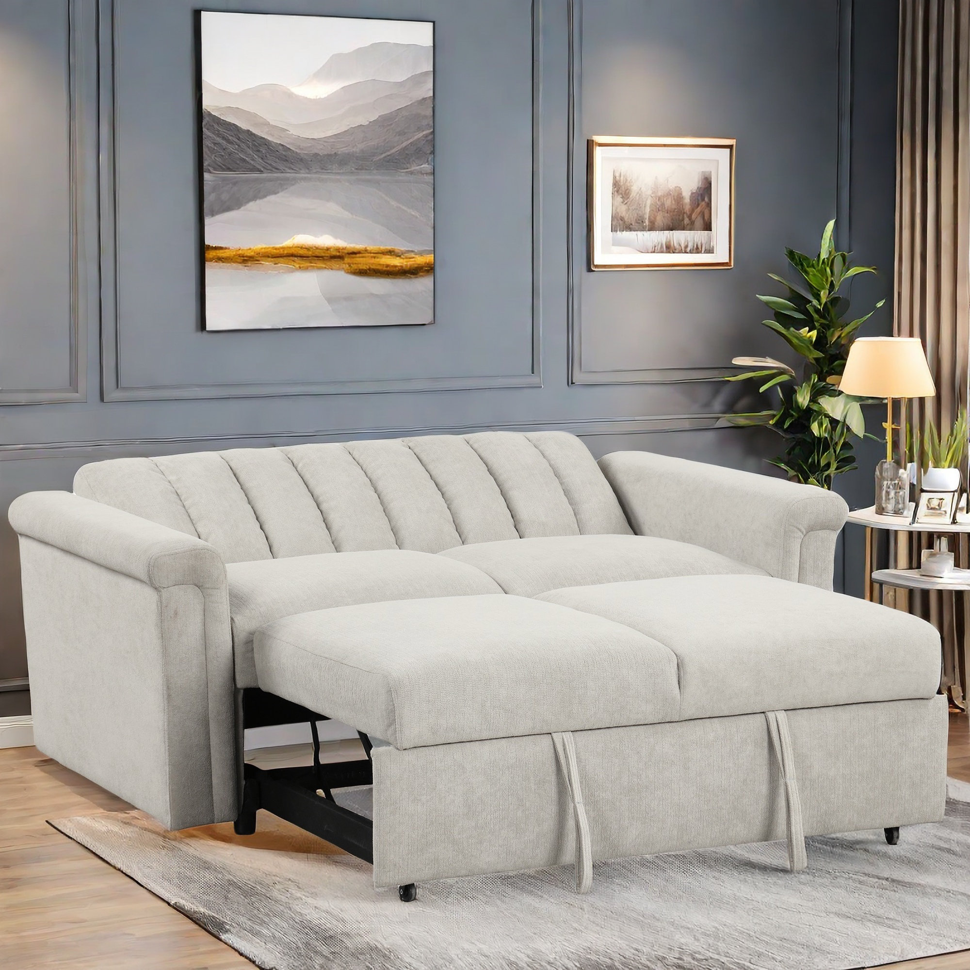 Urbanuniteusa 2-in-1 Convertible Sofa Bed With Adjustable Positions And ...