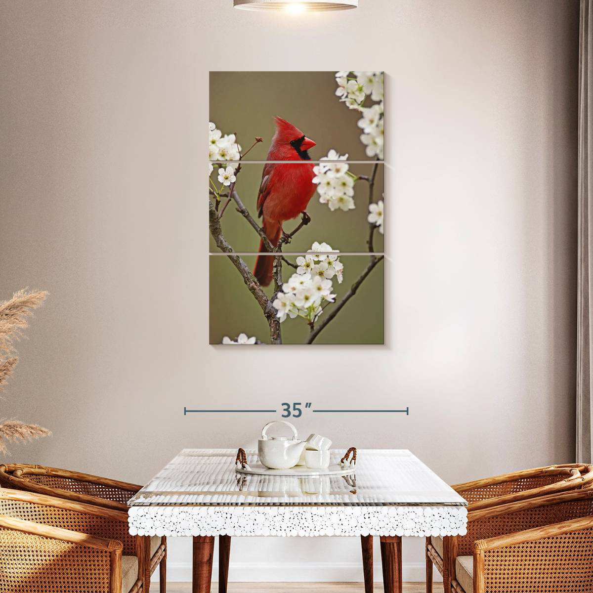 Elephant Stock Northern Cardinal And Pear Flowers | Wayfair