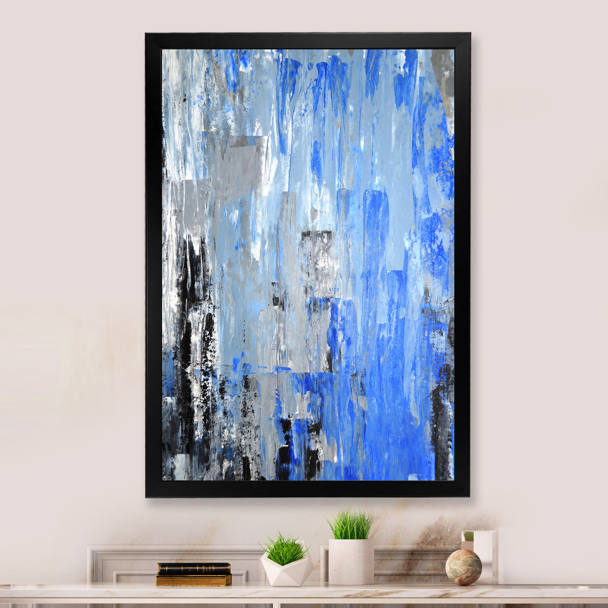 Wrought Studio™ Grey And Blue Modern Art II 2FDP47745 | Wayfair