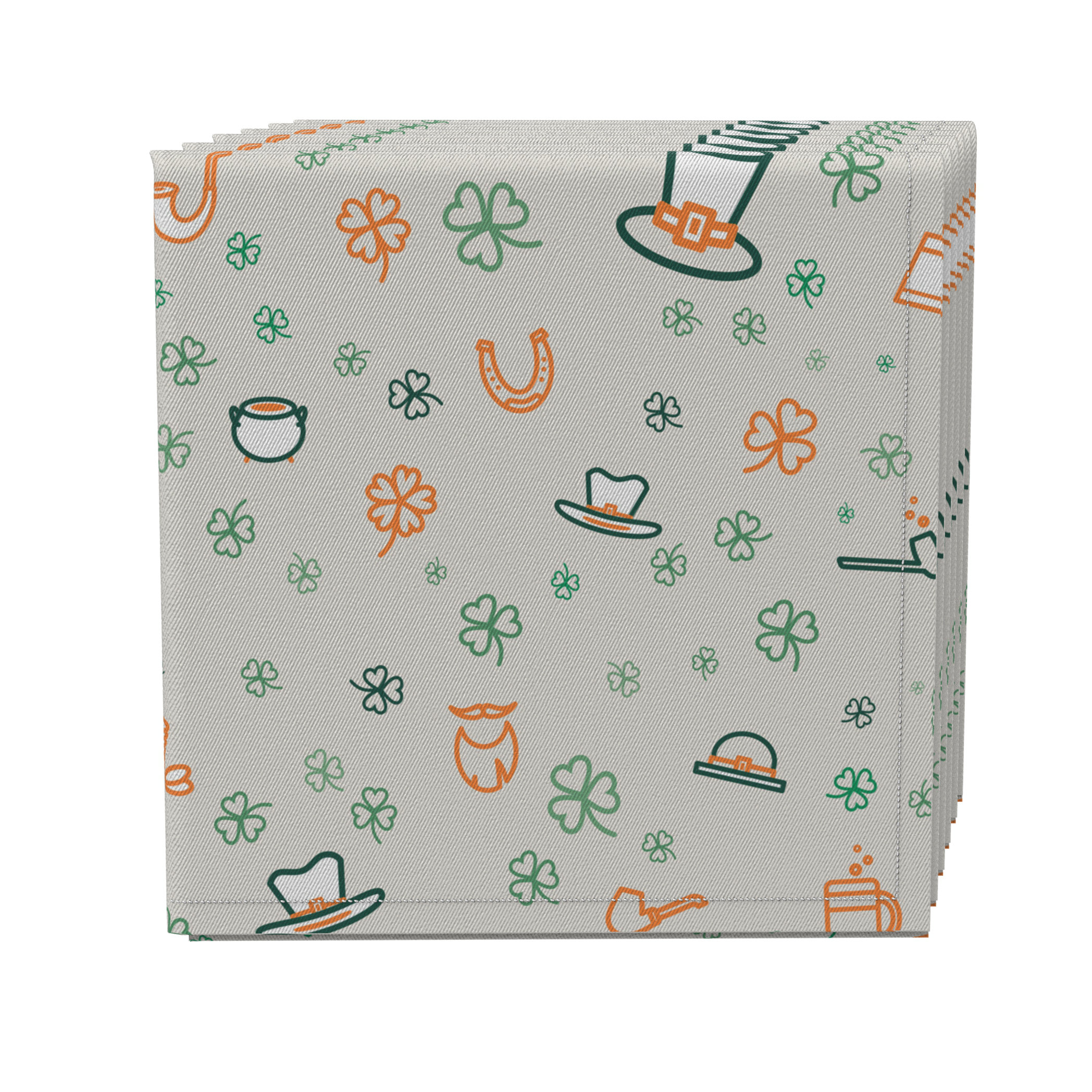 East Urban Home Napkin Set Of 4, 100% Cotton, 20X20", Irish Symbols ...