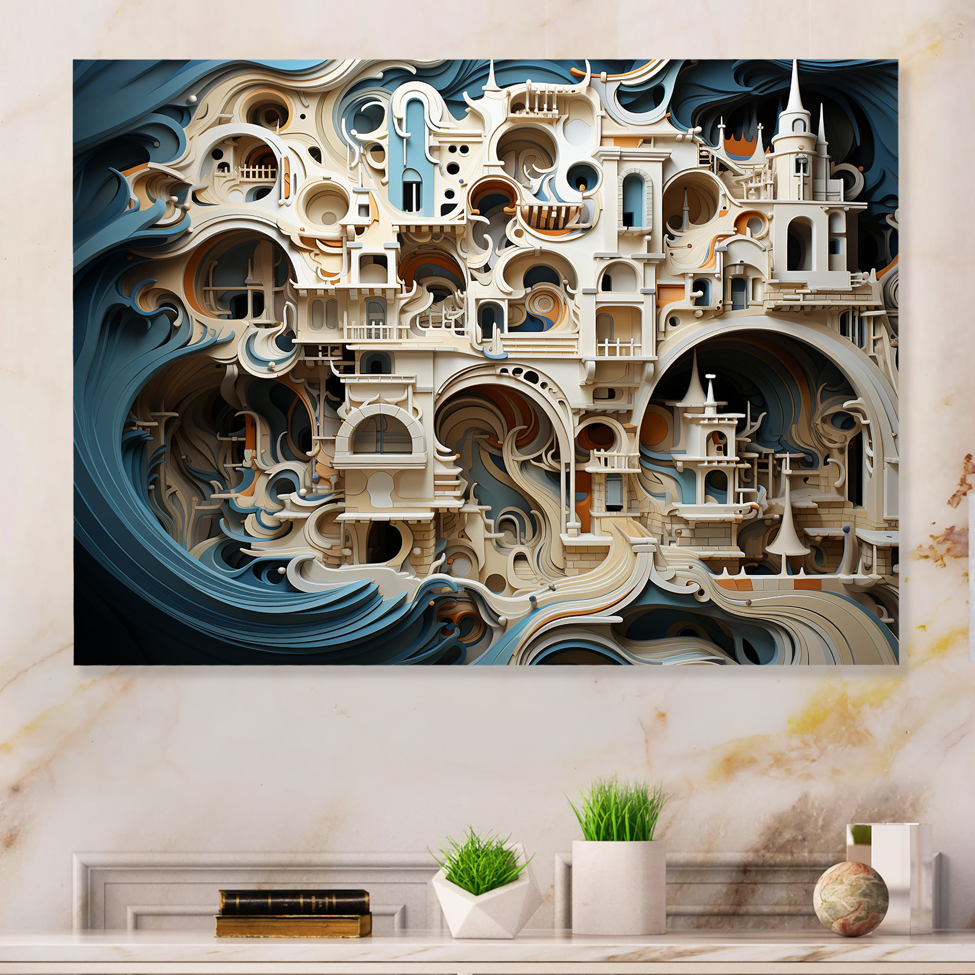 Latitude Run® Surrealism World Cultures Temple I - Surrealism Metal ...