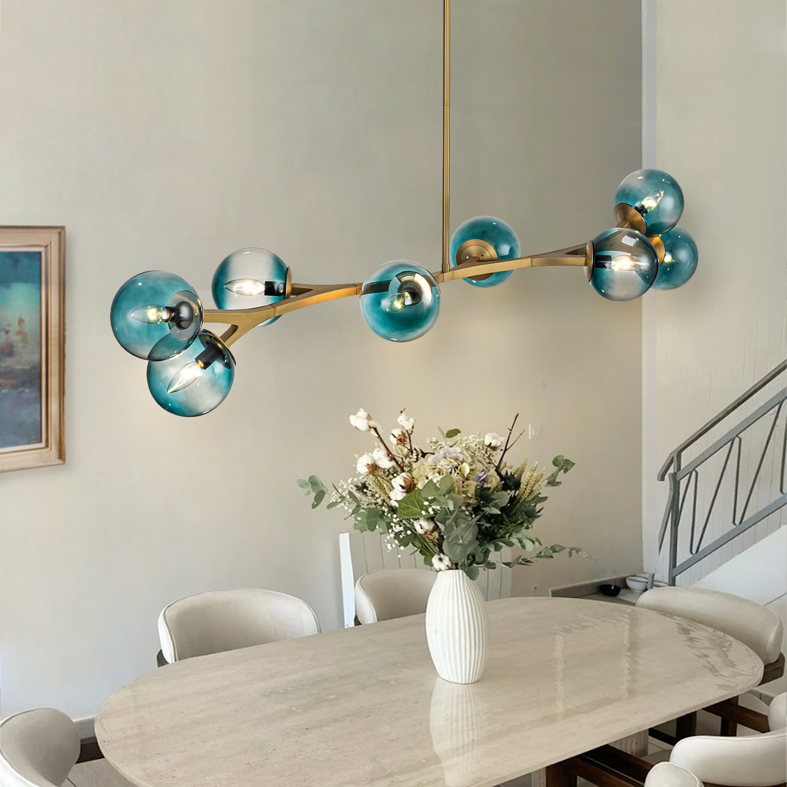 Mercer41 Lustre spoutnik moderne en verre 8 lumières Kaynen - Wayfair ...