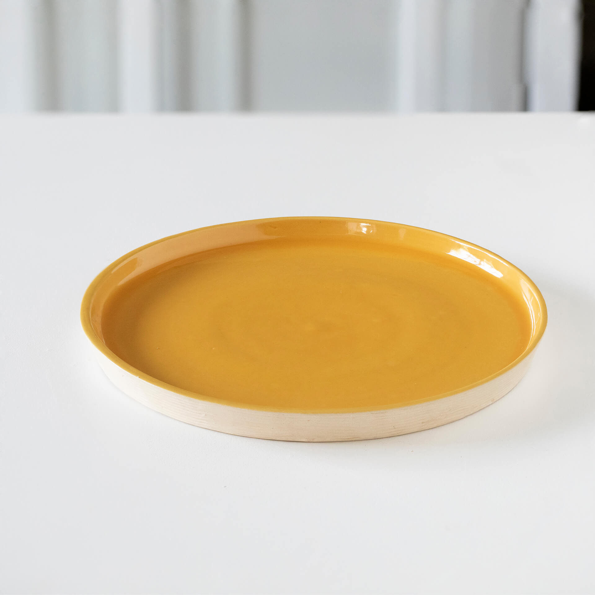 Ebern Designs Adyson Handcrafted Ceramic Side Plate - Amber Love | Wayfair