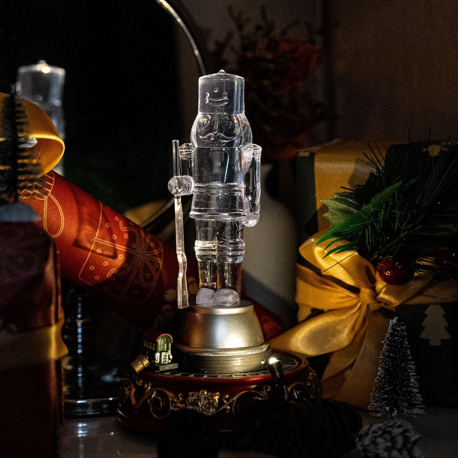 The Holiday Aisle® Festive Acrylic Nutcracker For Indoor Music Box ...