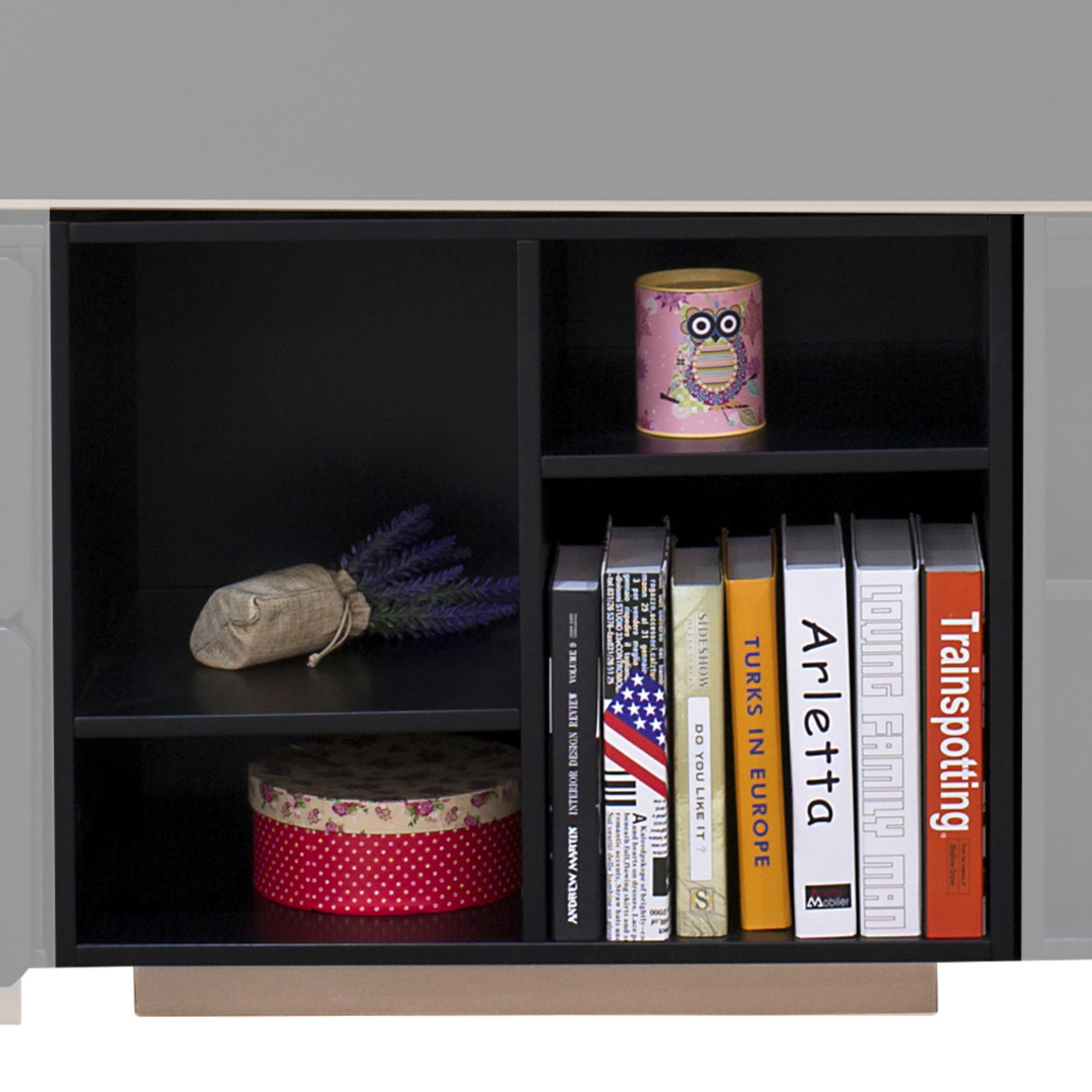 Isabelle & Max™ Black And Rose-Gold 2-Shelf Bookshelf | Wayfair