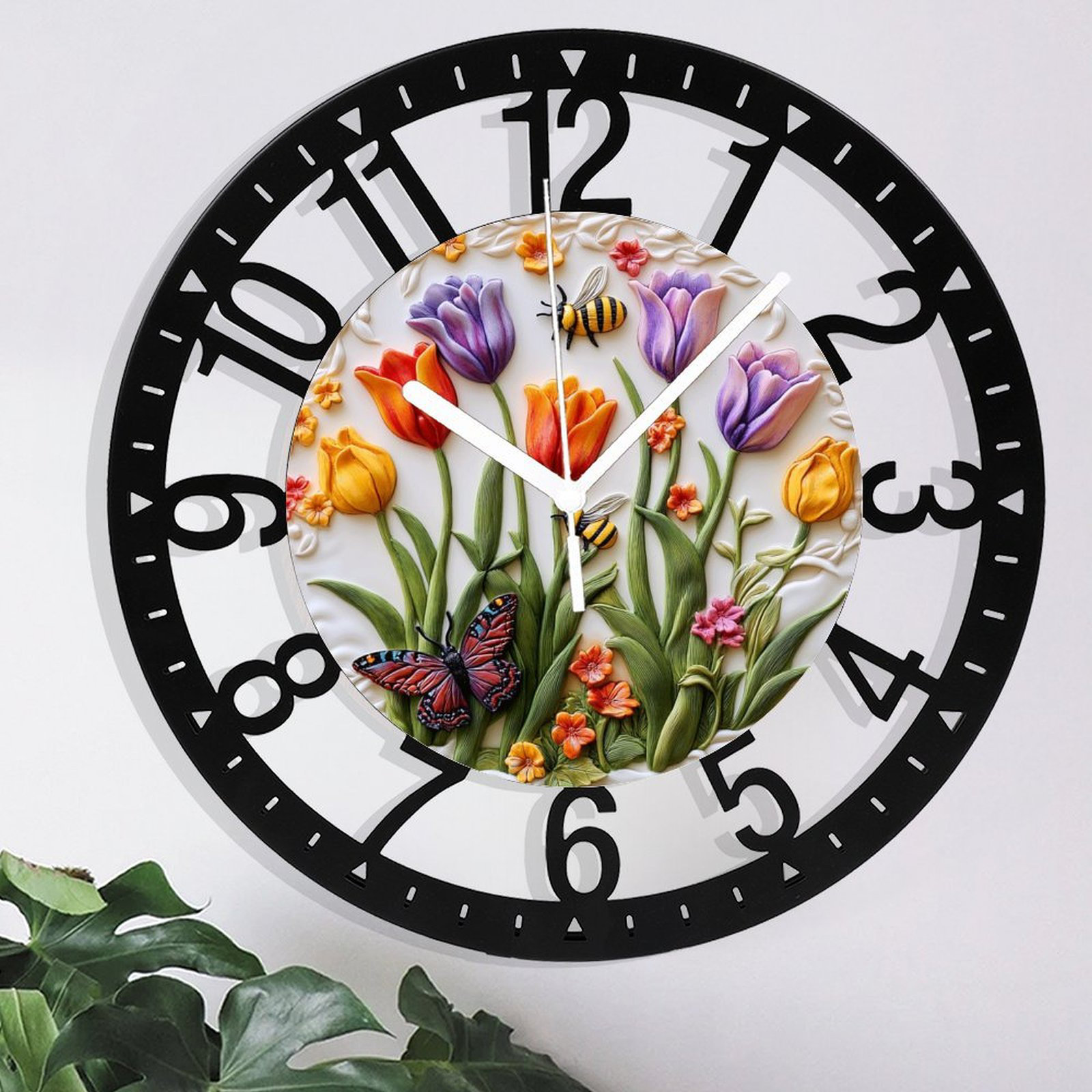 East Urban Home 10'' Round Iron Wall Clock with Silent Quartz Movement ...