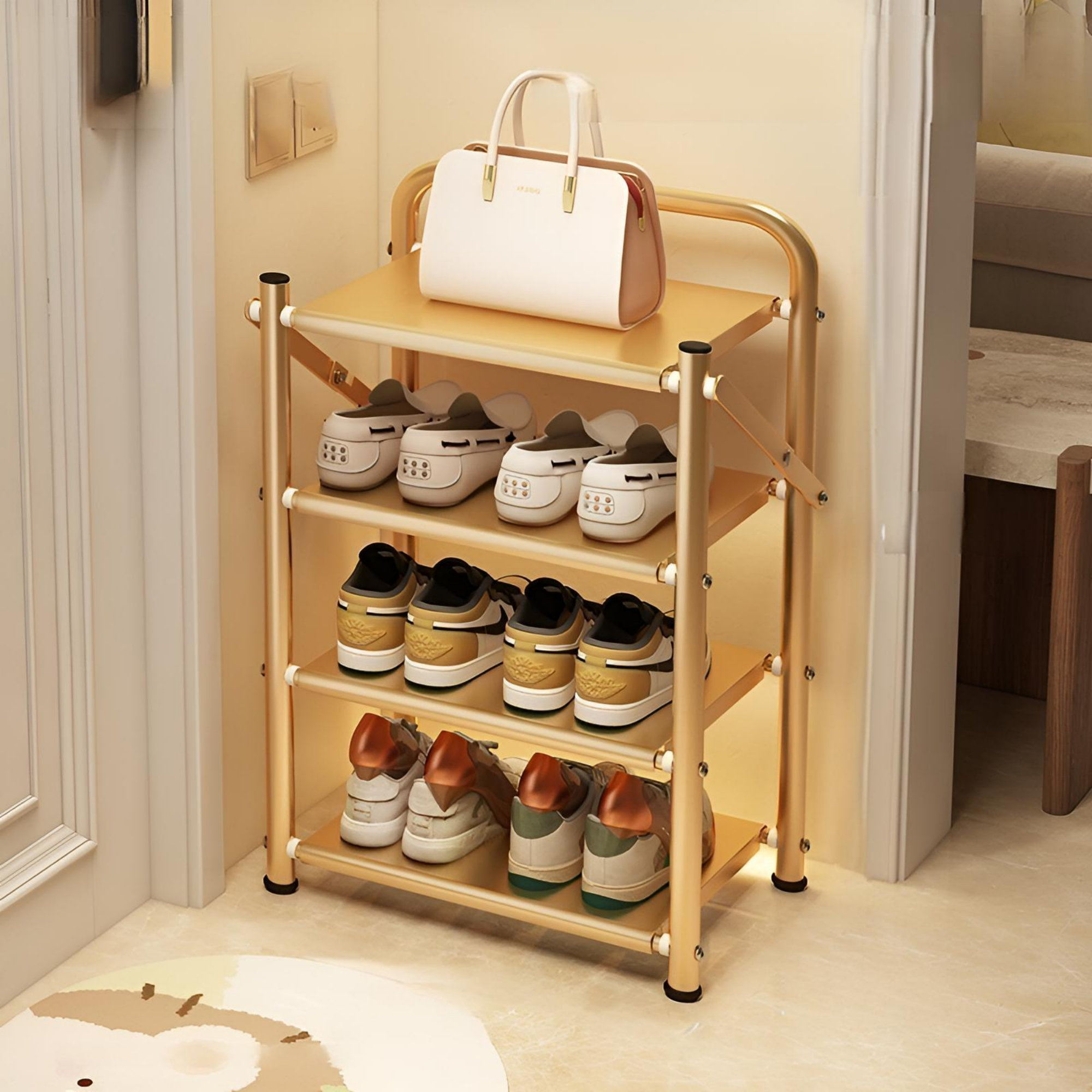 Rebrilliant Free Installation Folding Shoe Rack - Multi Layer Storage ...