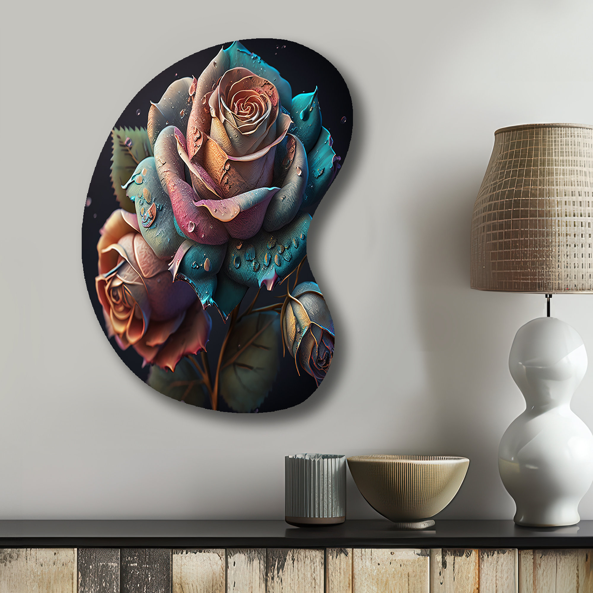Lark Manor Multicolor Hyper Realistic Roses - Rose Boom Shape ...