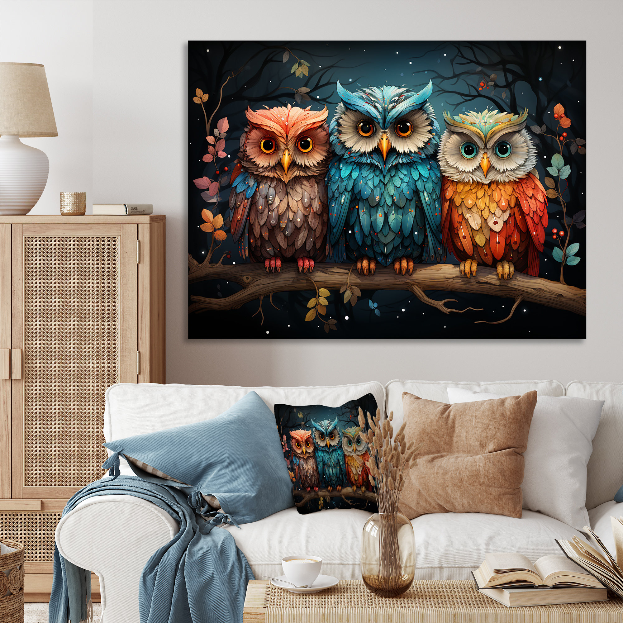 Loon Peak Stalking Forest Owls - Owl Animal Wall Art - Wayfair Canada