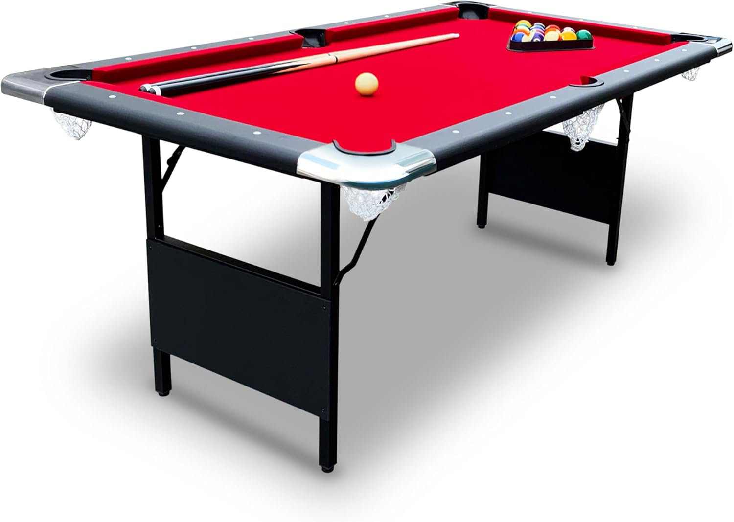 SHANXIQIANNA 6 Ft Portable Pool Table, Adults Folding Billiards Tables ...