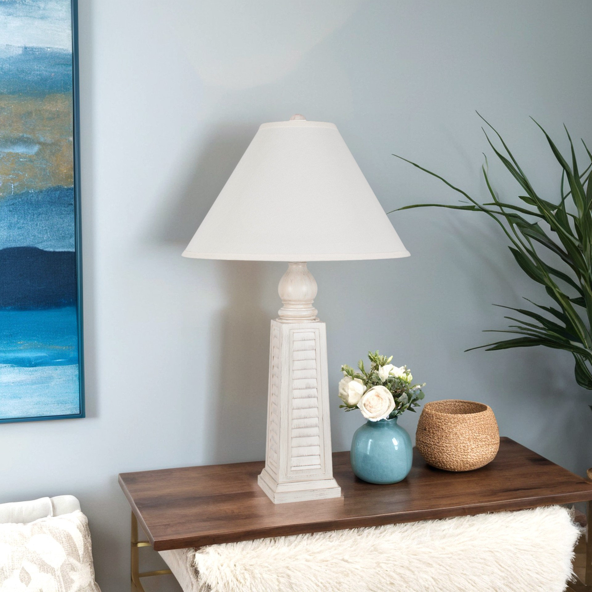 Highland Dunes 29" Shutter Table Lamp with Shade & Reviews | Wayfair