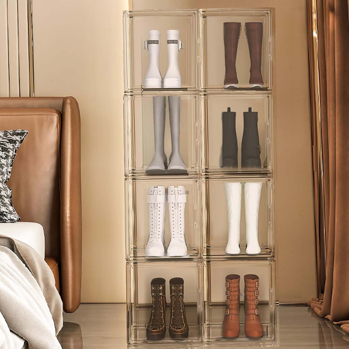 Ivy Bronx XX-Large Acrylic Box, Extra Large Boots Shoe Display Case ...