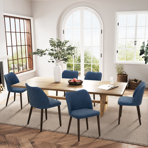 Red Barrel Studio® Upholstered Leather Solid Wood Small Dining Chair ...