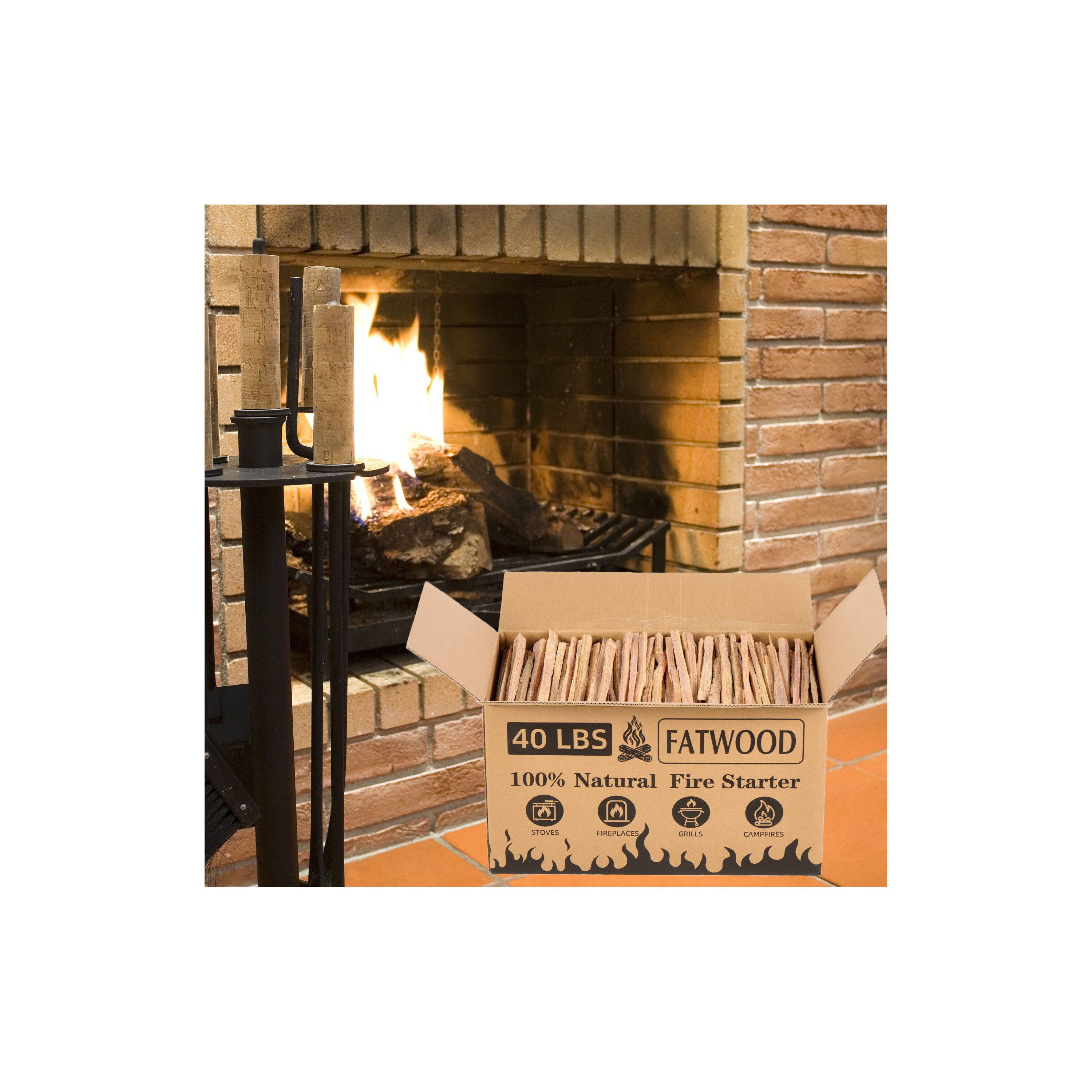 ROKAWO 40 lbs Natural Pine Fatwood Fire Starter Sticks - Wayfair Canada