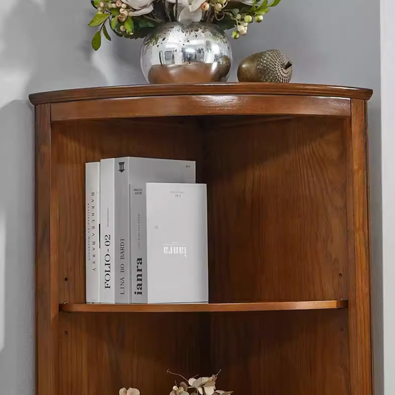 Stylistics Savvy 26.16" Cherry color Corner Solid Wood Accent Cabinet ...