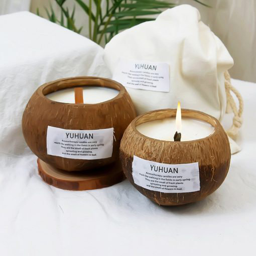 Yshenghu Coconut Shell Candle,Handmade Coconut Wax Fragrance,Festival ...
