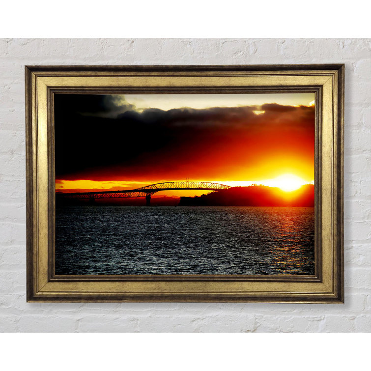 Bright Star Sunrise Over The Oceans Pier - Single Picture Frame Art ...