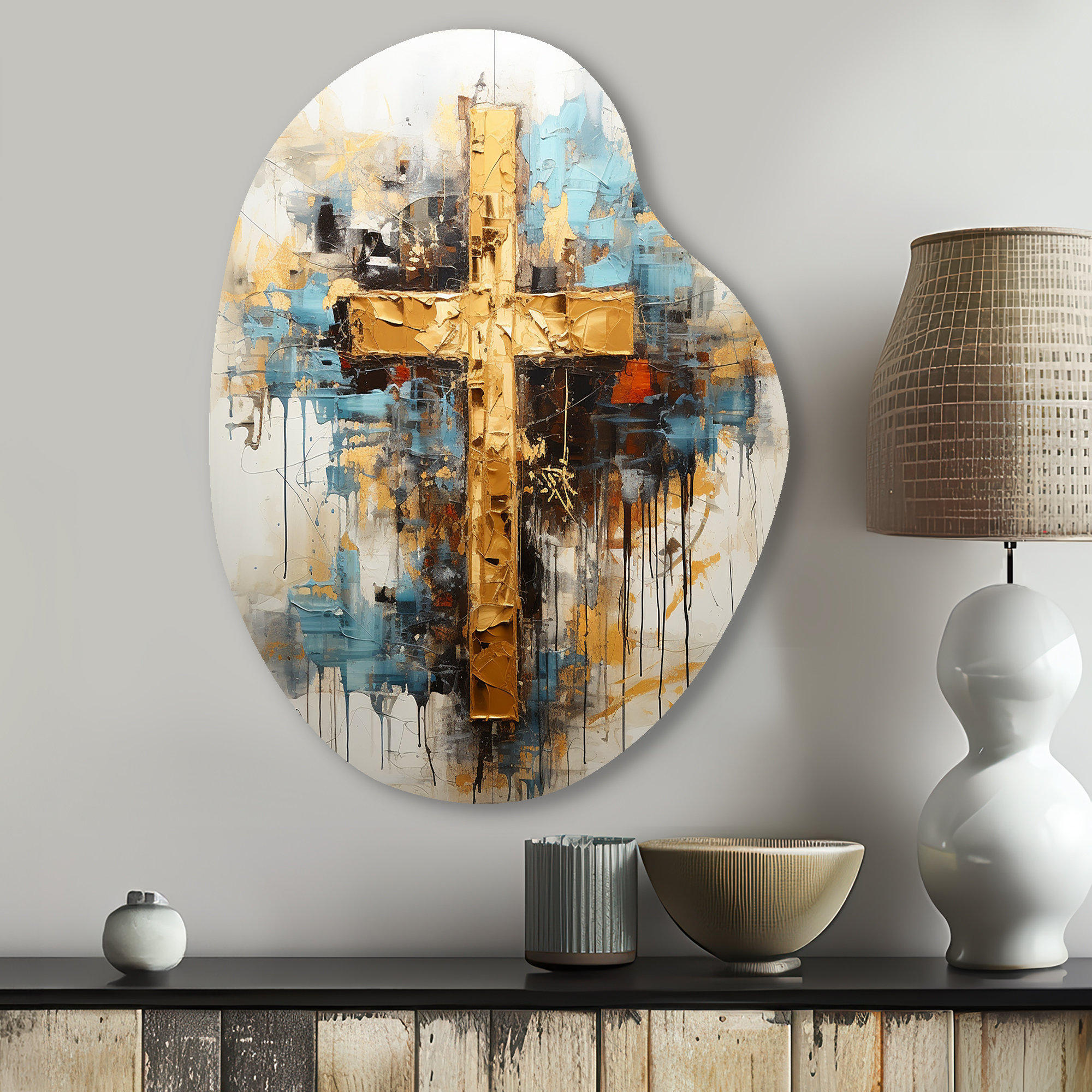 Design Art Divine Love Religious Cross III - Religious Landscape Pear ...