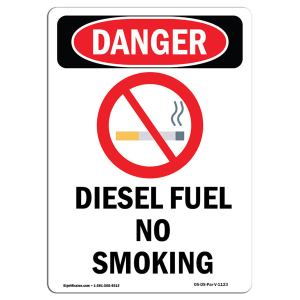 SignMission Diesel Fuel No Smoking Danger Sign | Wayfair