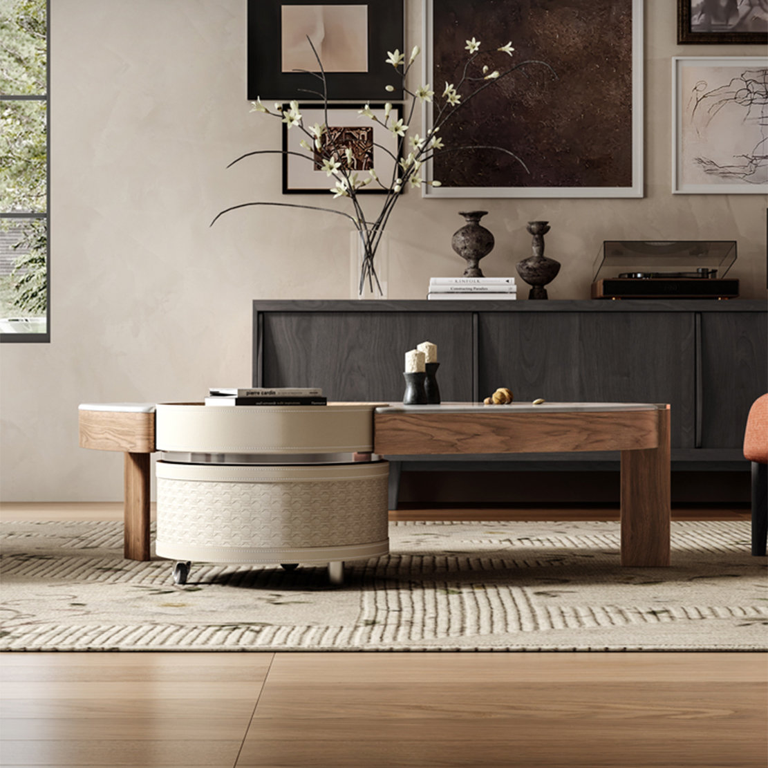 Hokku Designs Italian-shaped microcrystalline stone coffee table | Wayfair