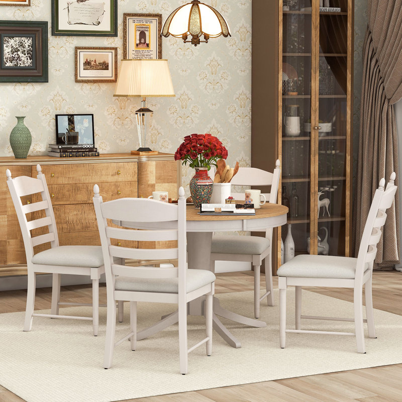 Red Barrel Studio® Roane 5 - Piece Extendable Dining Set with Round ...