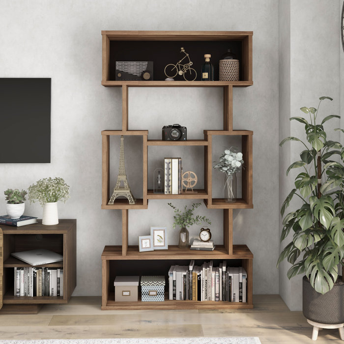 Latitude Run® Ellyana Geometric Bookcase | Wayfair