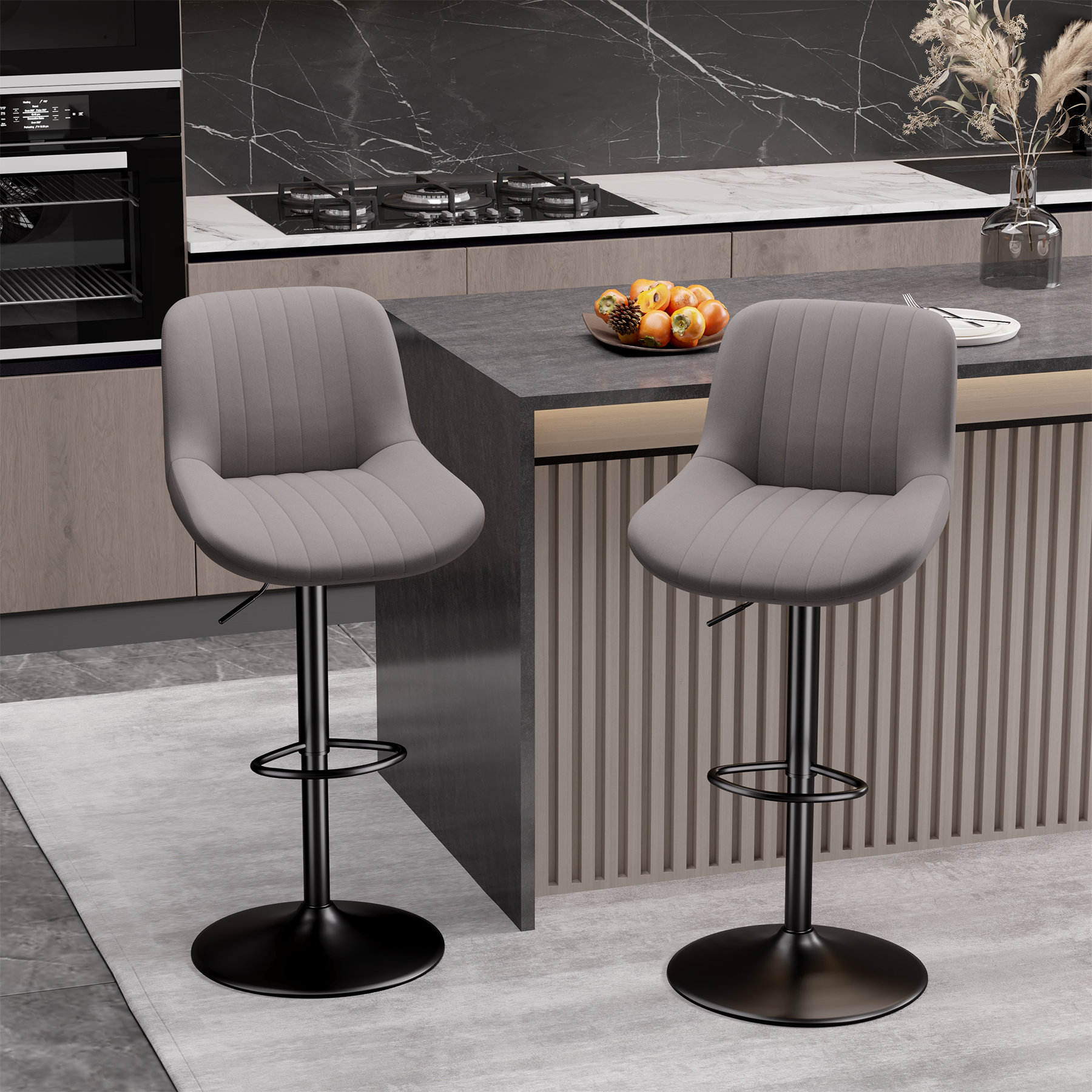 George Oliver Stylish Swivel Bar Chairs - Elevate Your Countertop ...