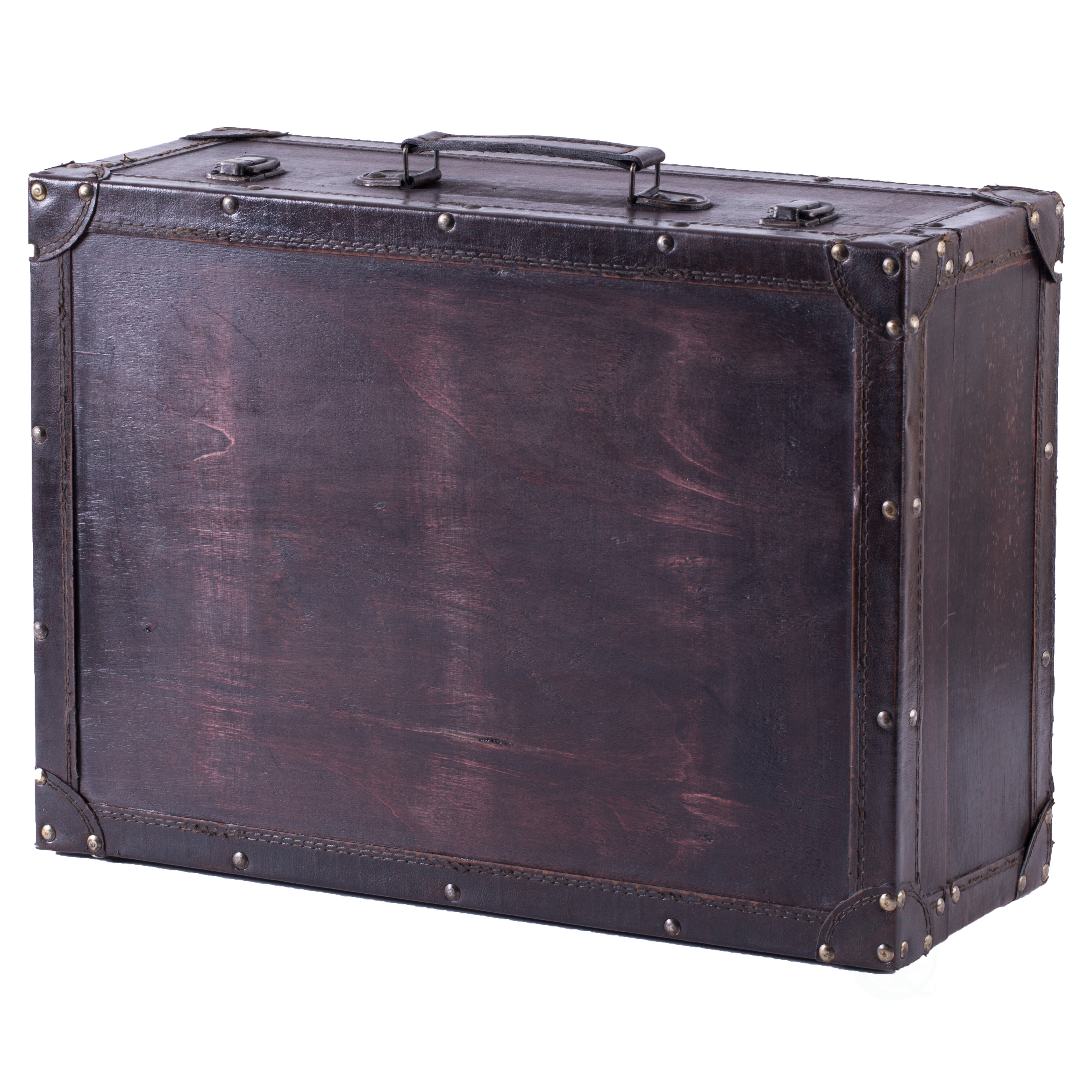 Vintiquewise Wooden Trunk with Leather Trim & Reviews | Wayfair
