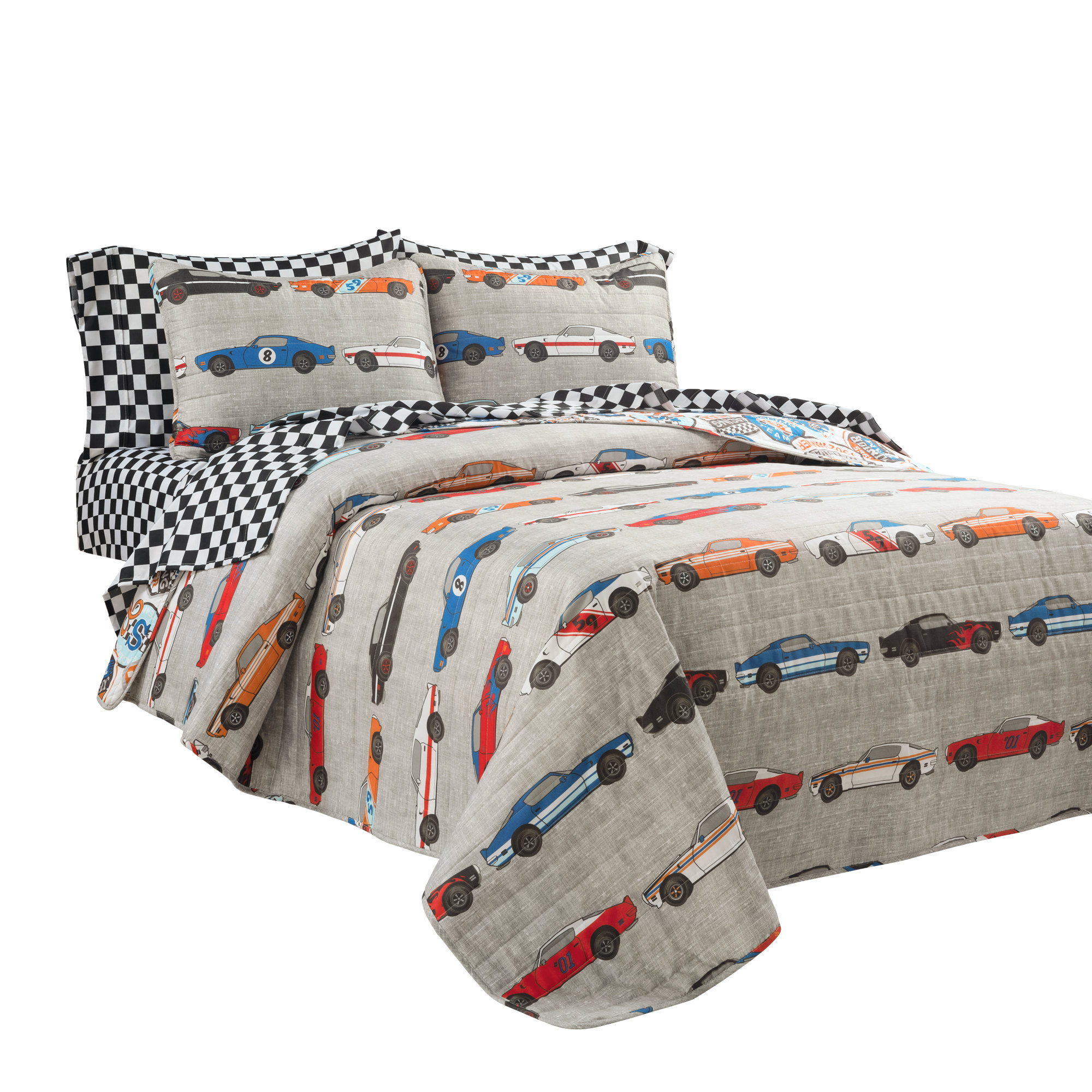 Lush Decor Blue Microfiber Reversible Quilt Set & Reviews - Wayfair Canada