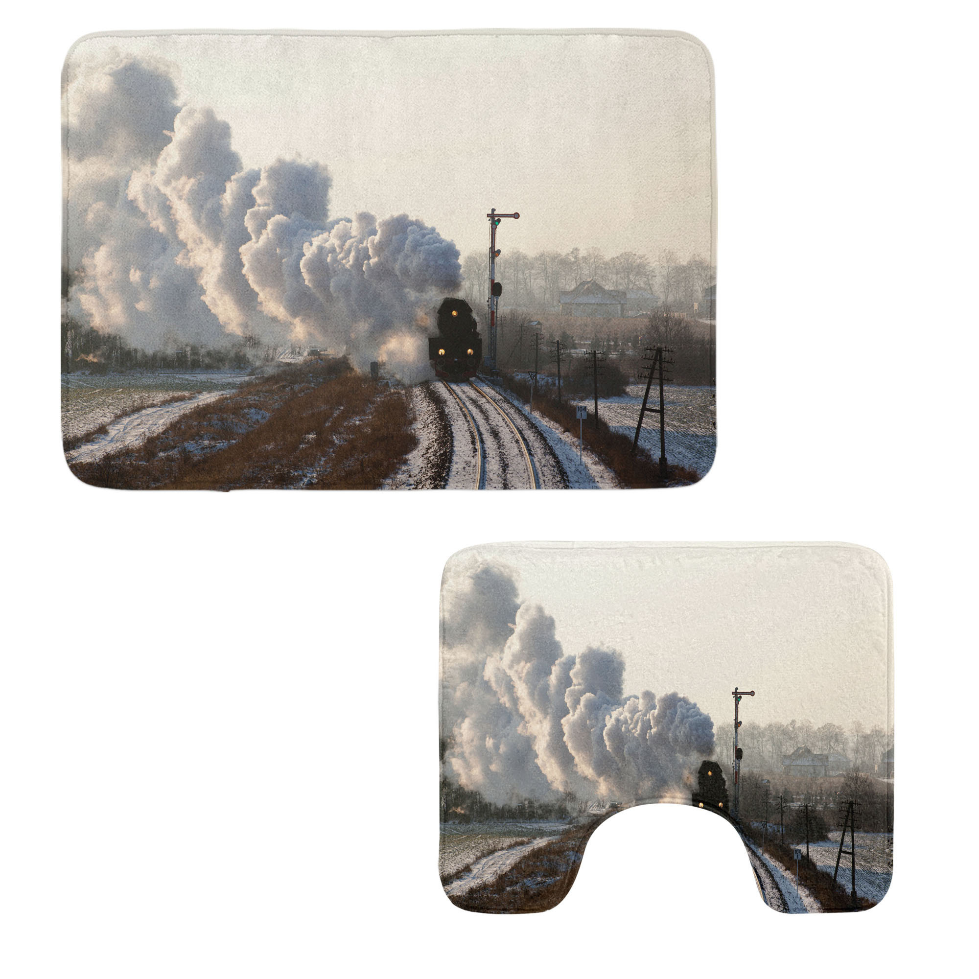 East Urban Home Steam Engine Bathroom Rug Set 2 Pieces Rectangle ...