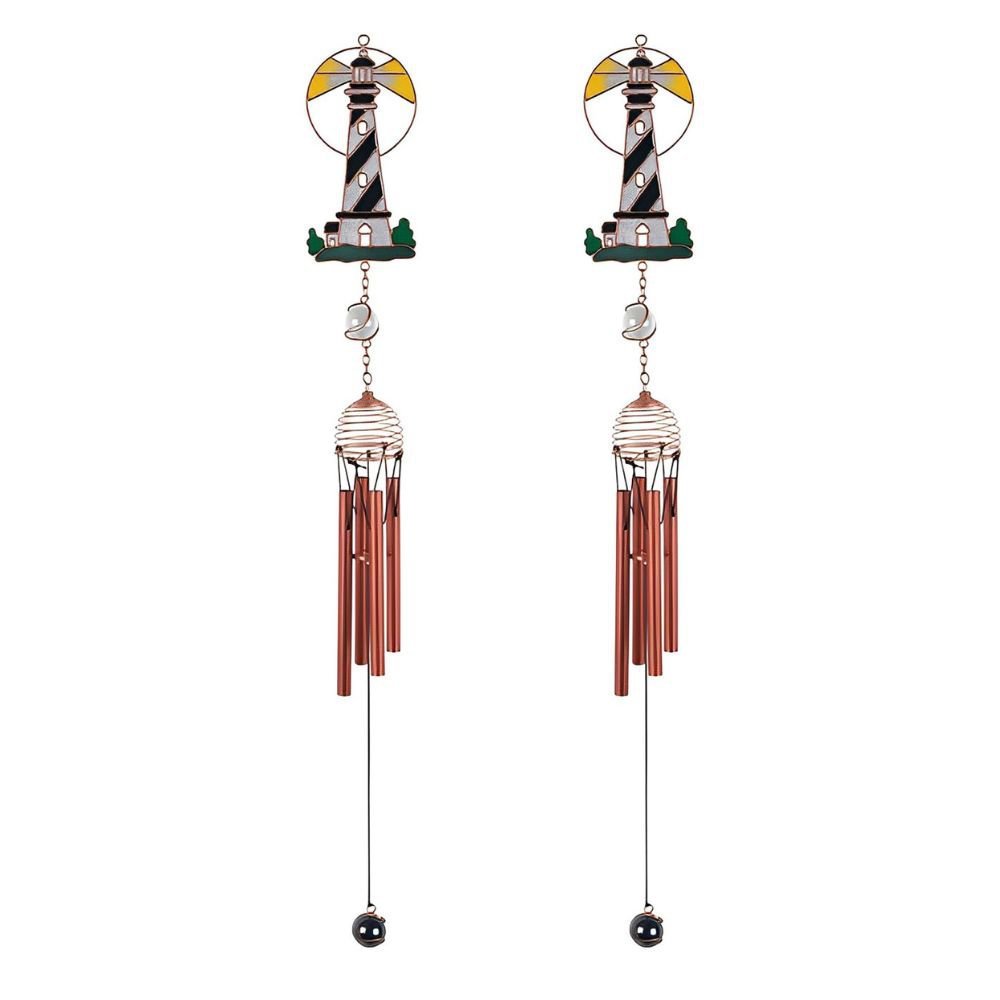 Latitude Run® 2-PC Gift Set ICE ARMOR 22" Long Lighthouse Wind Chime ...
