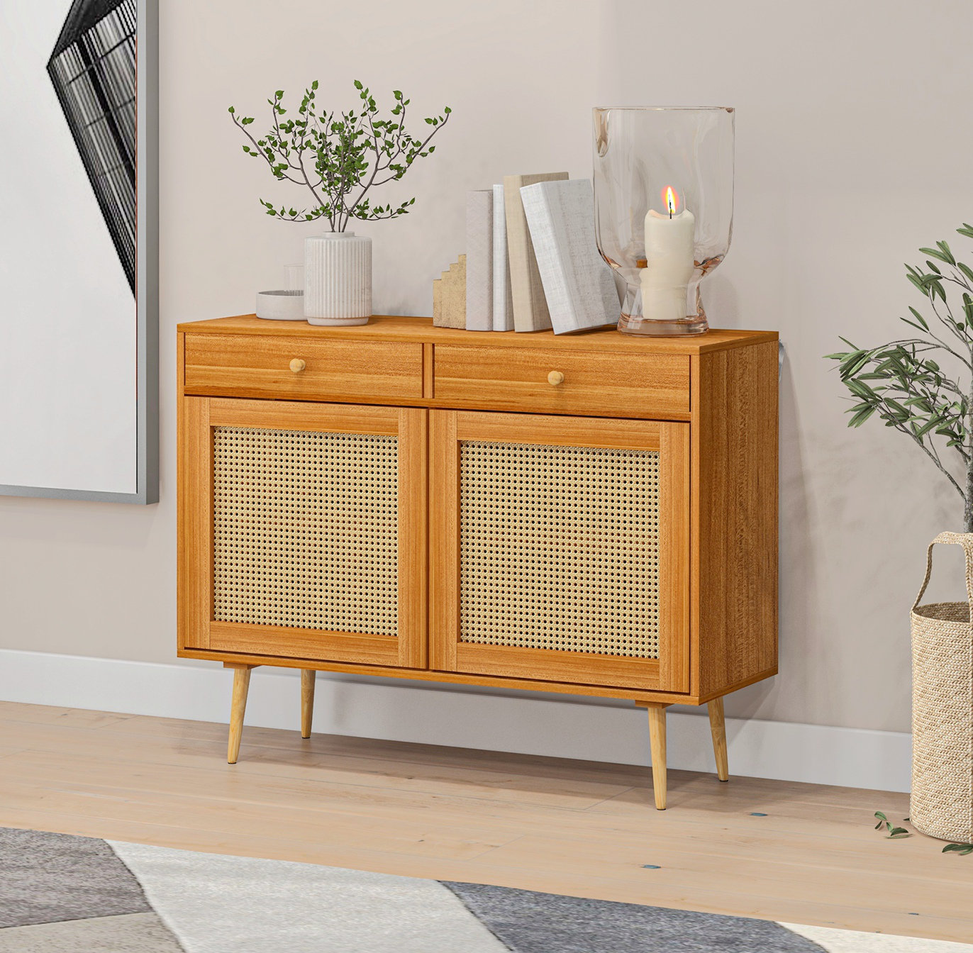 Bay Isle Home™ Rattan Chest Rattan Cabinet Rattan Sideboard Rattan ...