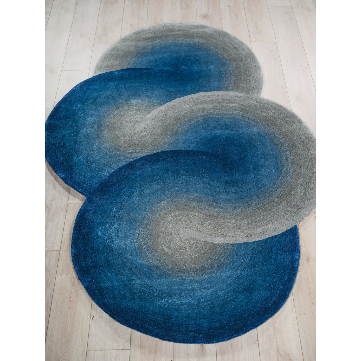 EXQUISITE RUGS Mitomo Handmade Wool/Bamboo Silk Gray/Blue Area Rug ...