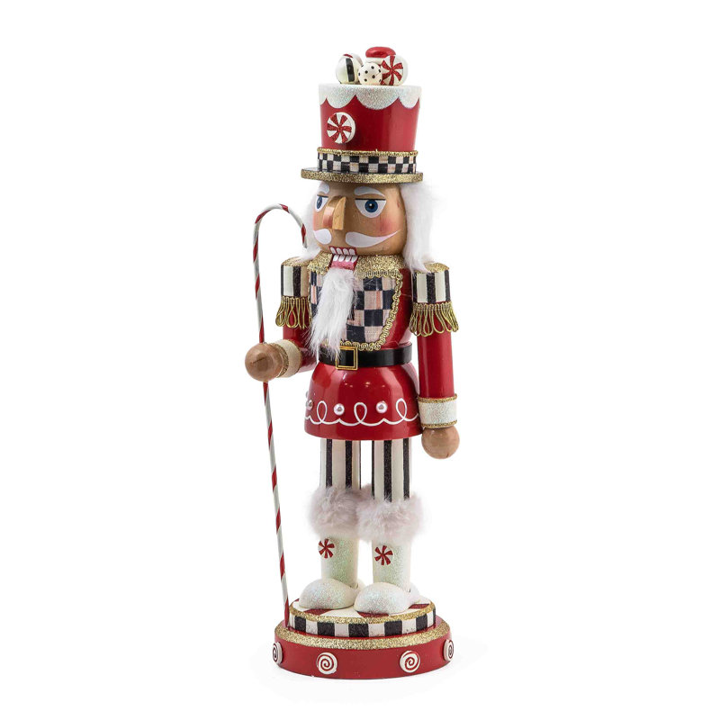 MacKenzie-Childs Peppermint Nutcracker | Wayfair