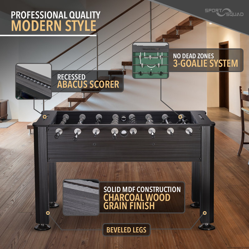 Sport Squad 56” Foosball Table - Adult Size Soccer Table - MDF Wood ...