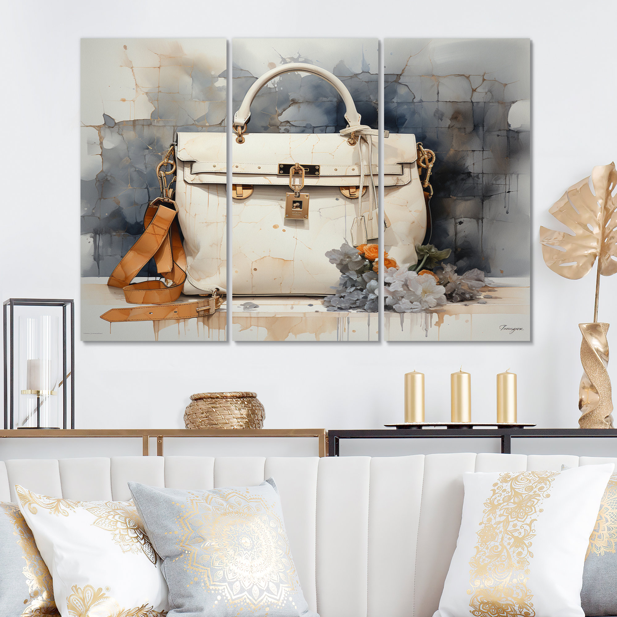 Mercer41 Balance Bags Collage Monochrome On Canvas 3 Pieces Print | Wayfair