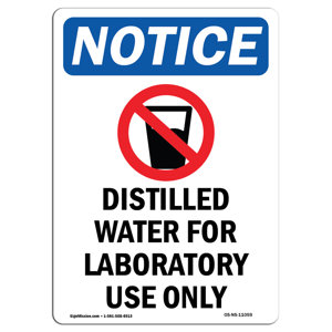 SignMission Osha Notice - Distilled Water for Sign with Symbol | Wayfair
