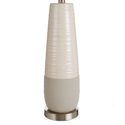 Wade Logan® Axcell - Two-Tone Ceramic Table Lamp - Speckled Cream ...