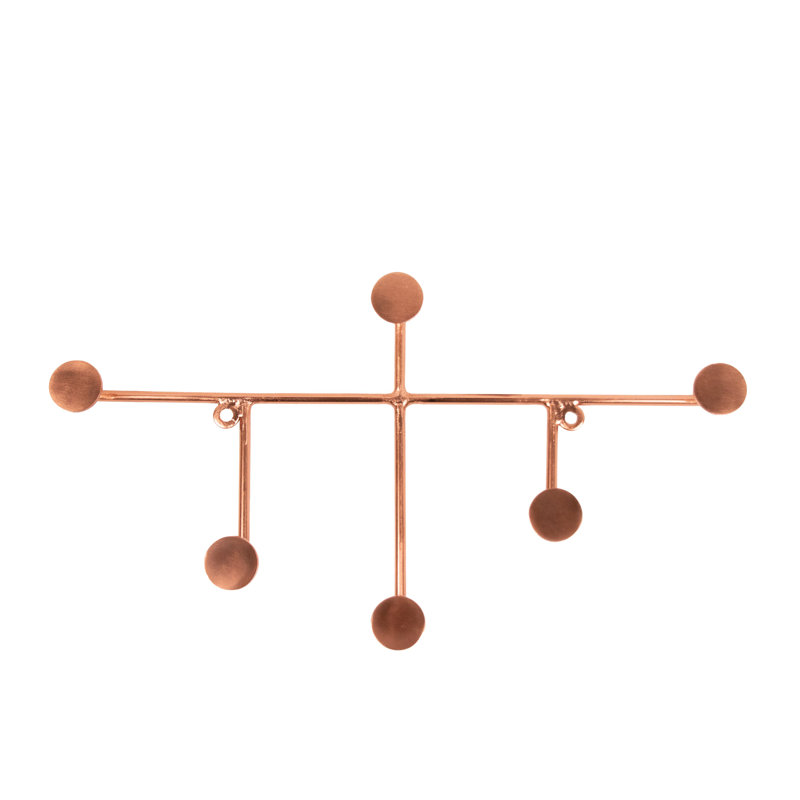 LaLe Living Sami 6 - Hook Wall Mounted Coat Rack in Copper | Wayfair.co.uk