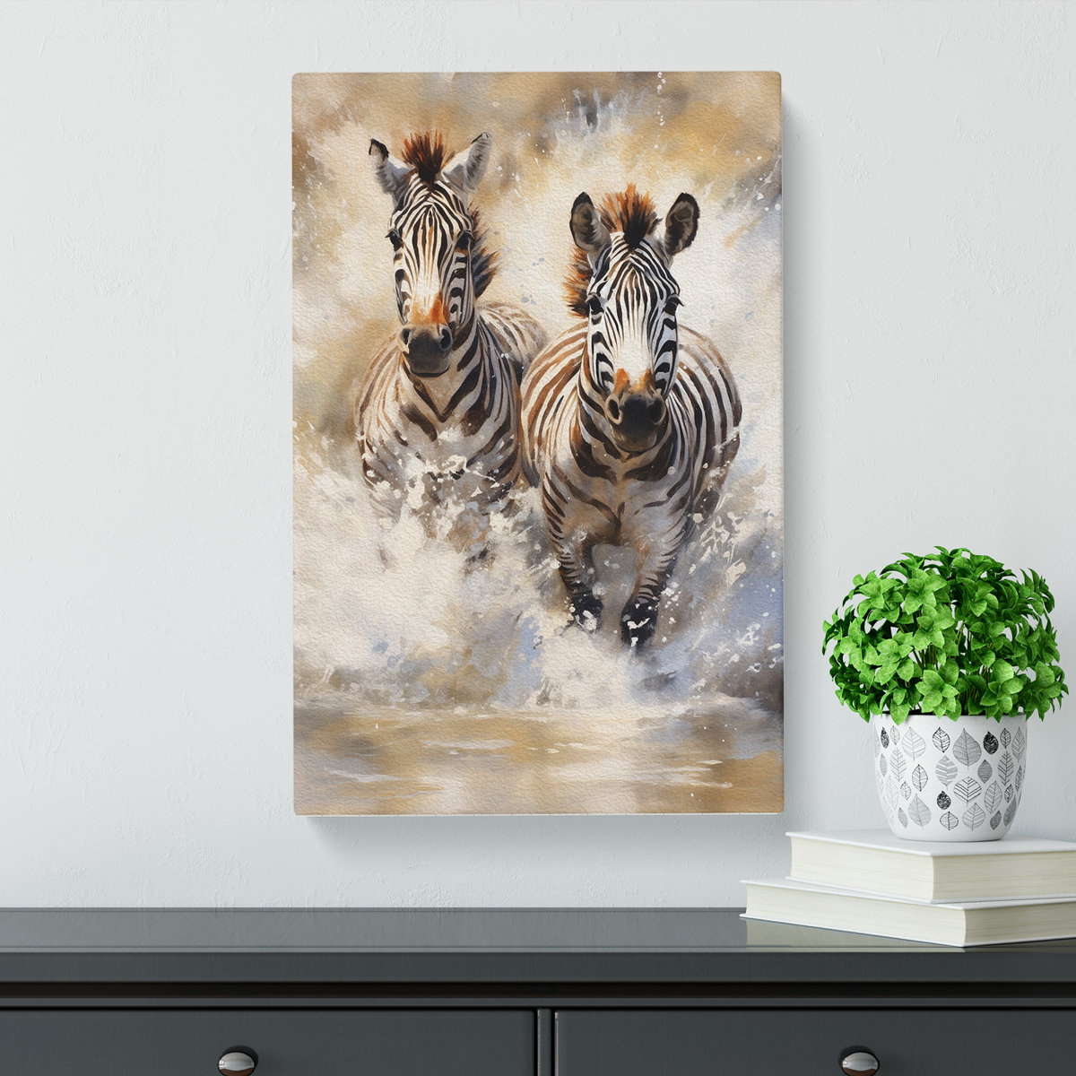 Latitude Vive Zebra Impressionism - Wrapped Canvas | Wayfair.co.uk